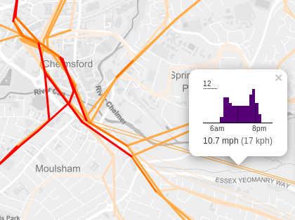 Bus service frequency map - buildmorebuslanes.com